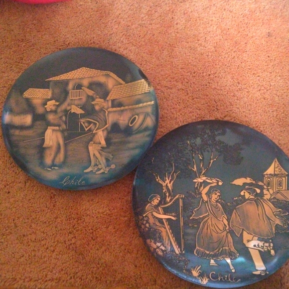 Made in Chile | Accents | Vintage Engraved Copper Plates Dancing Fiesta ...